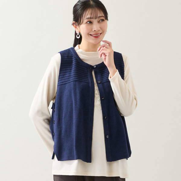 洗える・3L/4Lサイズあり】ふんわり起毛ベスト | レディース