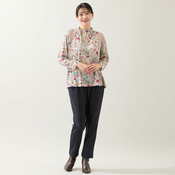 洗える・日本製・3L/4Lサイズあり】フラワーガーデンカットソー