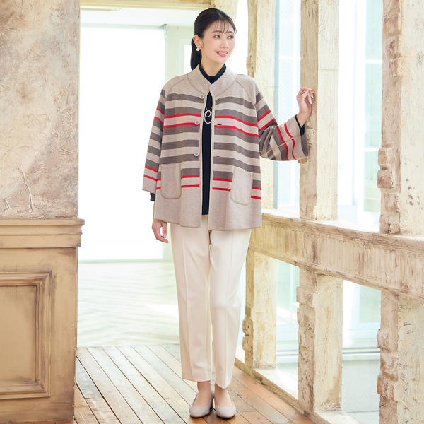 リバーシブル・WEB限定カラーあり】Aラインニットカーディガン