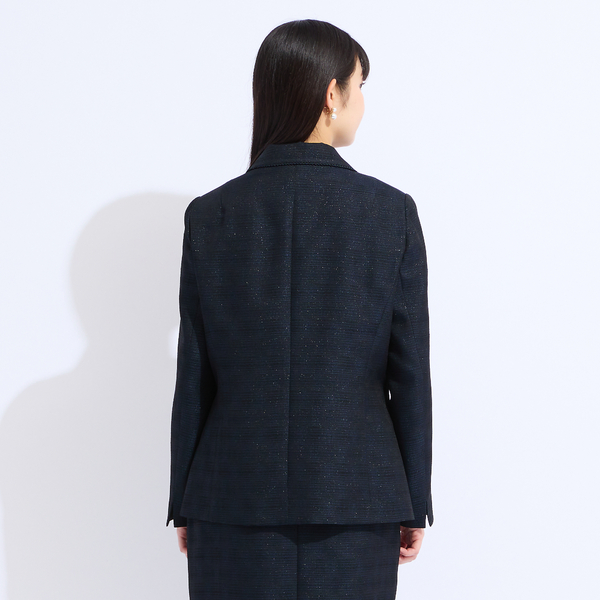 M～4L/セットアップ対応】米沢織ラメツイードテーラードジャケット